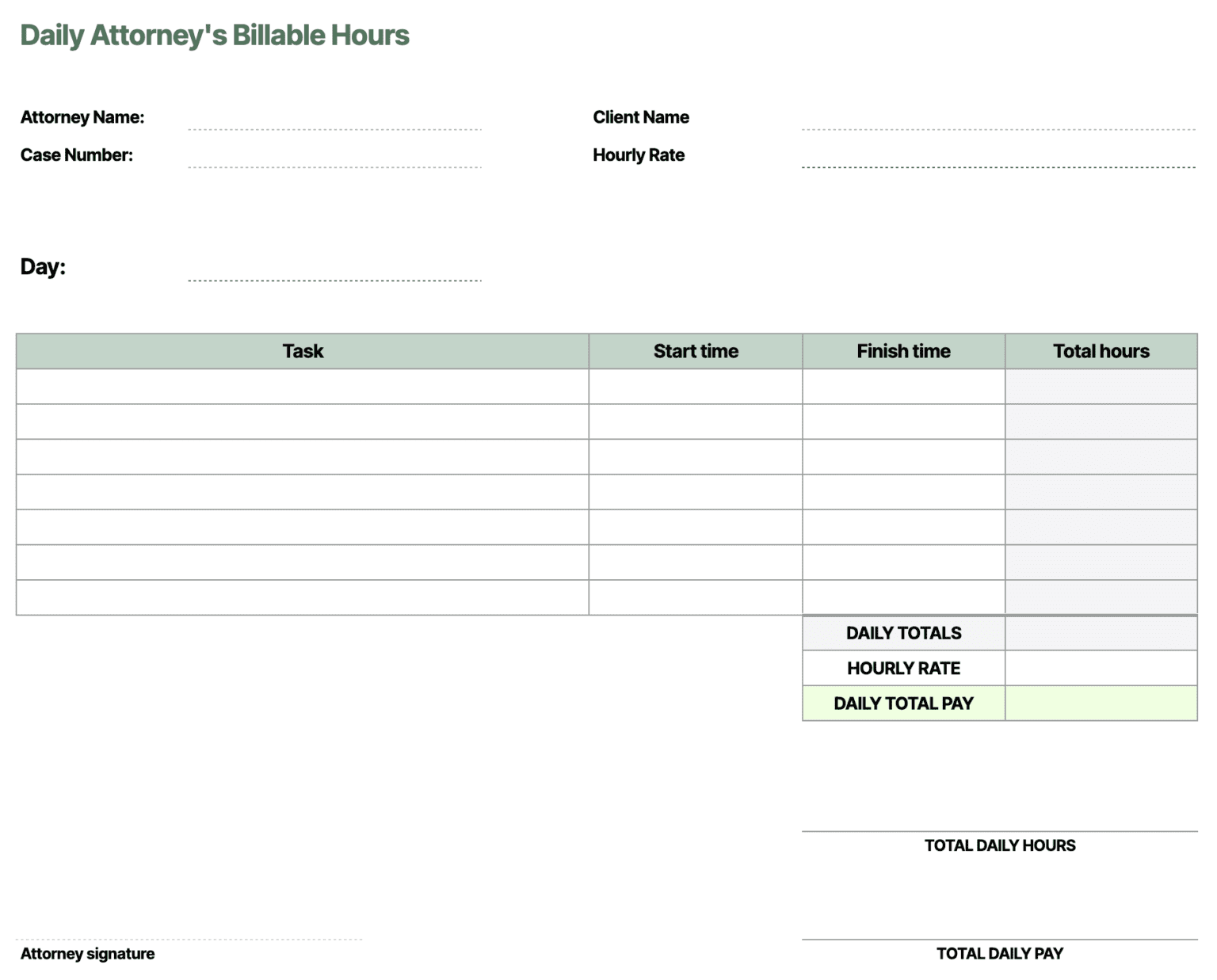 Free Billable Hours Chart [TEMPLATES] - EARLY